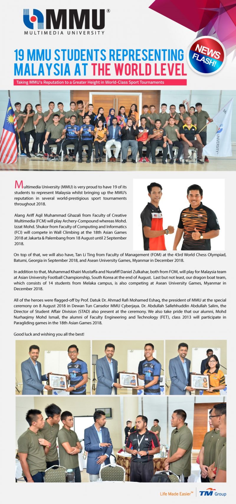 19 MMU Students Representing Malaysia At The World Level – FOM