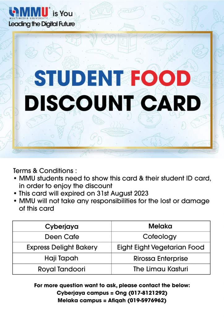 STUDENT FOOD DISCOUNT CARD - Multimedia University