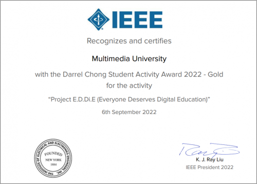 IEEE MMU Student Branch Wins Gold Award at International Level for ...