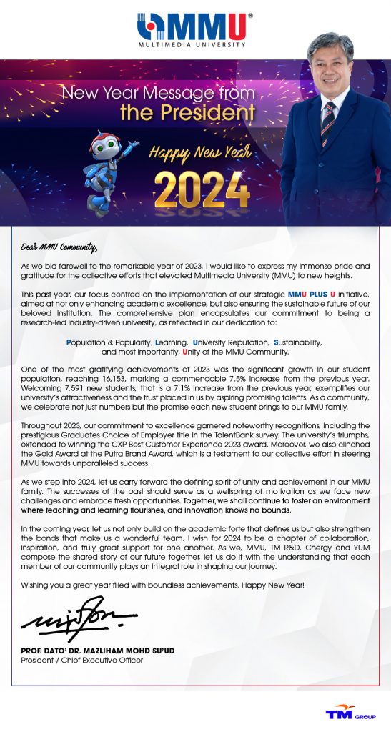 New Year Message from the President - Multimedia University