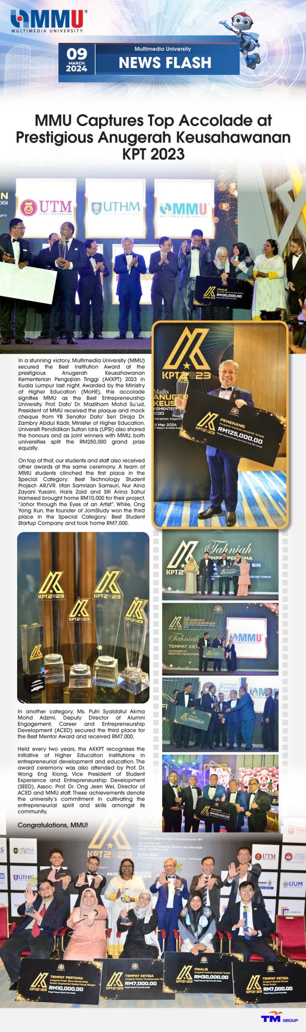 MMU Captures Top Accolade at Prestigious Anugerah Keusahawaan KPT 2023 ...